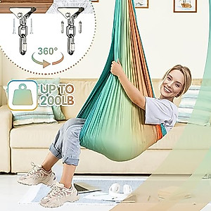 Sensory Swing Indoor Outdoor for Kids, Therapy Swing for Kids, Swing Hammock for Child & Adult with Autism（Double Layer）