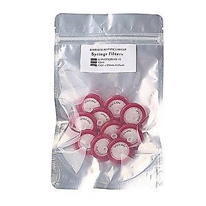 Biomed Scientific Syringe Filters Hydrophobic PVDF 25 mm Diameter 0.45 um Pore Size Non Sterile 10 pcs/Bag