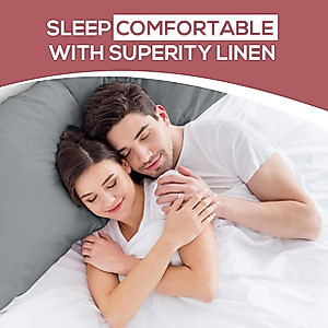 Superity Linen Pillow Cases Standard Size - Soft and Breatheable Cotton White Pillow Cases Set of 2 with Envelope Enclosure. Pillow Covers are 20 x 26. Protect Pillow and Enhance Bedroom Appearance.