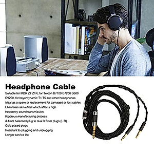 KOSDFOGE Silver Plated Copper Wire Headphone Cable 8 Core Balanced 4.4mm to Dual 3.5mm Silver Plated Earphone Cable Replacement