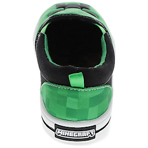 Minecraft Boys Shoes,Slip-on Low top Sneakers for Kids, Sport Skate Shoe Casual, Creeper Green, Size 13