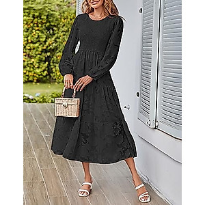 Dresses 2023 Smocked Crewneck Tie