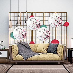 4Pcs Oiled Paper Umbrella Chinese Classical Plum Blossom Paper Umbrella Parasol Art Dance Japanese Umbrella for Wedding Decor (22 x 15 inches)