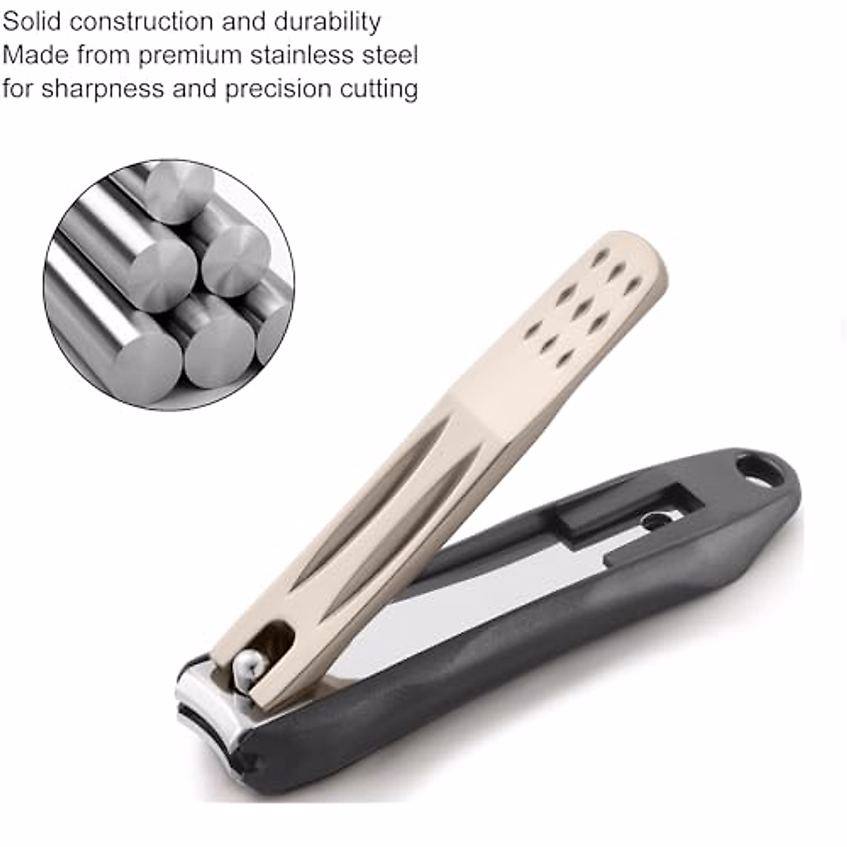 2pcs Nail Clipper Set with Comfort Grip Nail Catcher, Ultra Sharp & Durable Nail Clipper Cutters Trimmer for Men and Women, 18-month Replacement Warranty