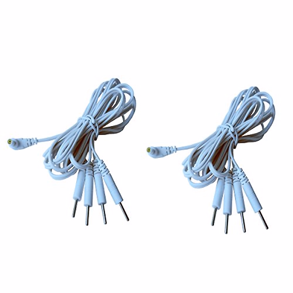 ELYSAID 2Pcs/Pack 4 in 1 Replacement Electrode Lead Wires Connect Cables DC Head 2.35mm Pin 2mm for TENS 7000 & TENS Machines