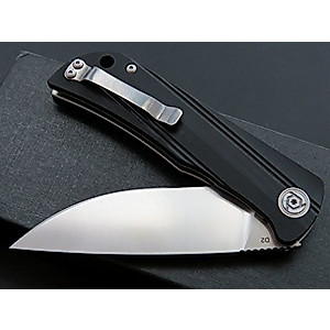 Eafengrow CH3001-G10 Folding Knives D2 Steel Blade G10 Material Handle Camping Knife Flipper Blade Knife Hunting Survival Hand EDC Tools (Black)