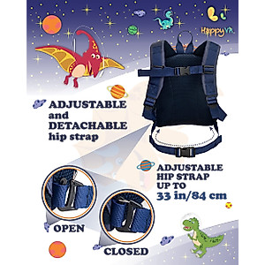 HappyVk- Backpack with Leash for Kids-Anti Lost Walking Toddler Leash-Dinosaur design-for 1-4 Years Old Boys, Girls