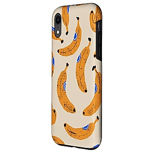 iPhone XR Cute Yellow Bananas Tropical Fruit Pattern Case