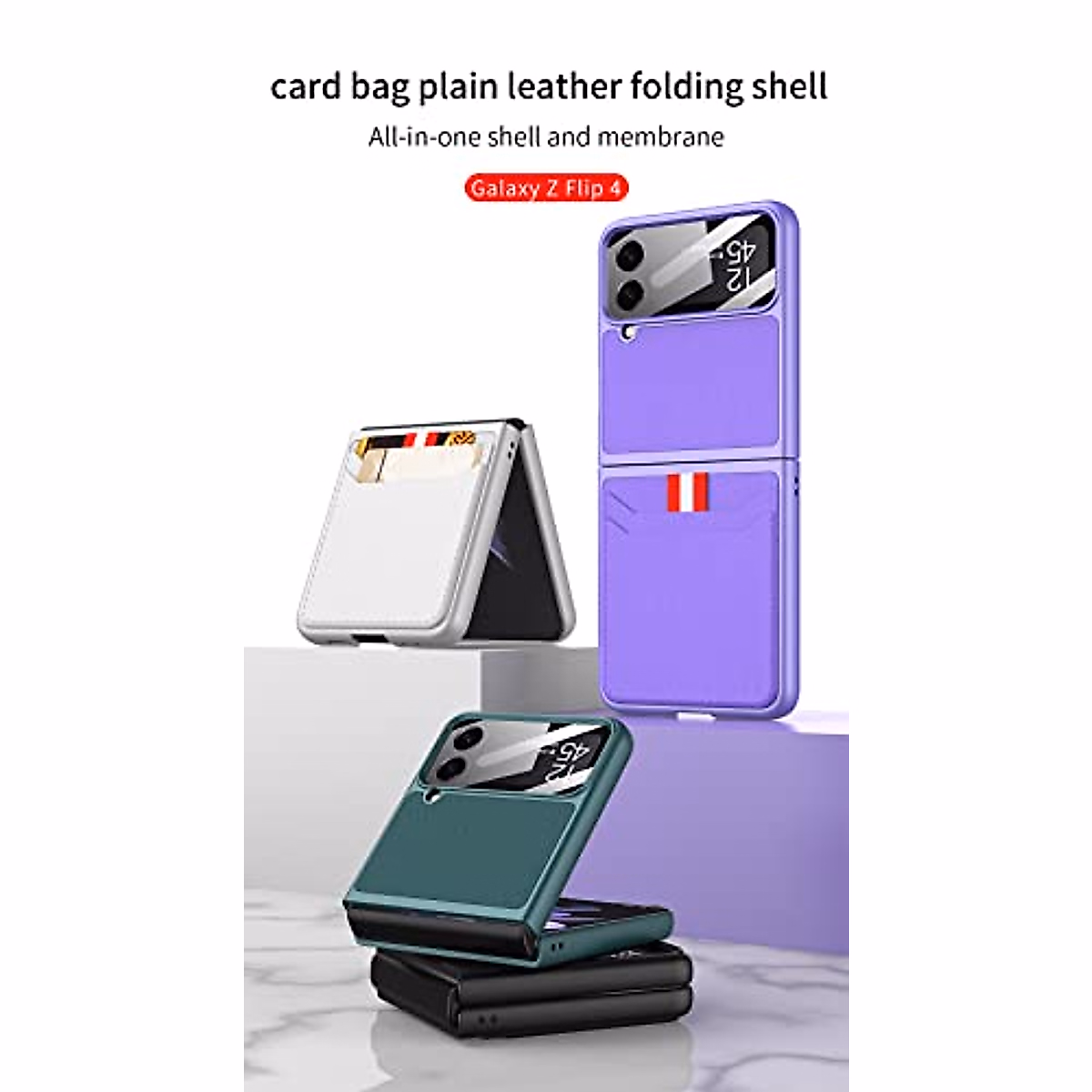 SHIEID Samsung Z Flip 4 Case with Ring, Galaxy Z Flip 4 Case with Screen Protector Electroplating Border Design Protective Cover for Samsung Galaxy Z Flip 4 5G, Mist Gold