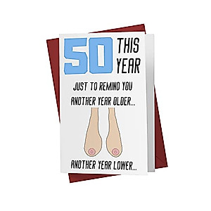 Funny Offensive Rude Sarcasm 50th Birthday Cards for Women, Girlfriend, Sister, Mom, Wife – Offensive Birthday Cards 50 Years Old – Offensive Rude Sarcasm Birthday Cards 50th Anniversary