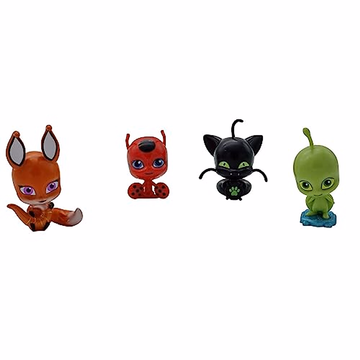 Miraculous Bandai Ladybug and Cat Noir Kwami Surprise 4 Pack | 4 Kwami Figurines Inside | Mystery Kwami Toys Collect Them All Kwami Figures with Jewels for Play and Display