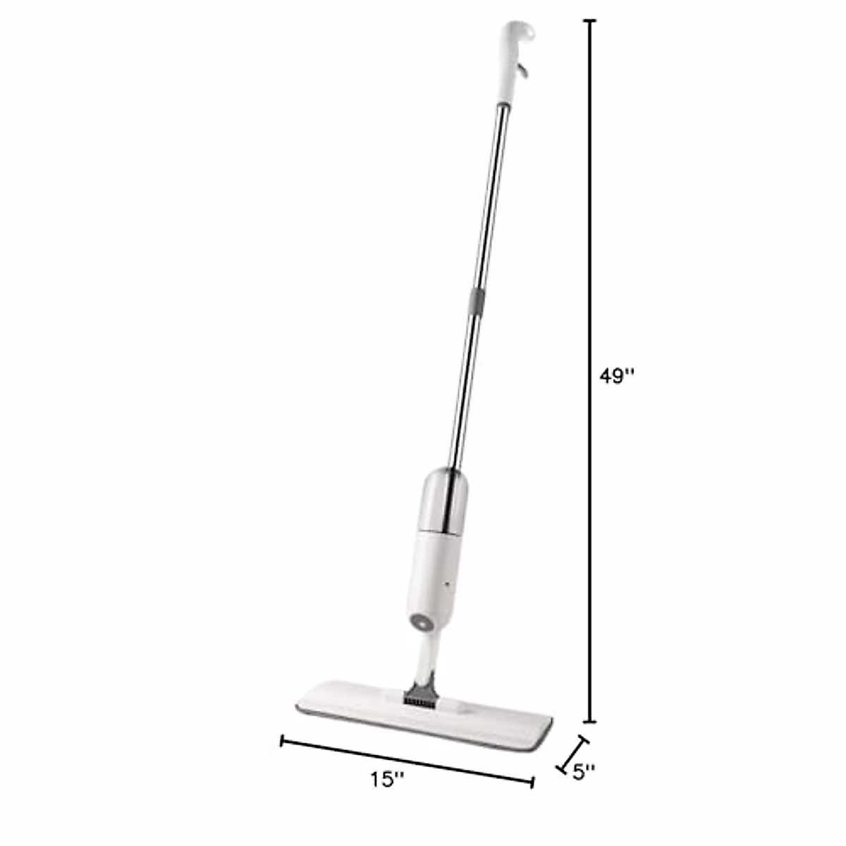 True & Tidy® SPRAY-250 Multi-Surface Spray Mop with Refillable Water Bottle for Floor Cleaning, Works on Wood, Tile, Marble etc, Use Any Cleaning Solution, Machine Washable Microfiber Mop Pads, White