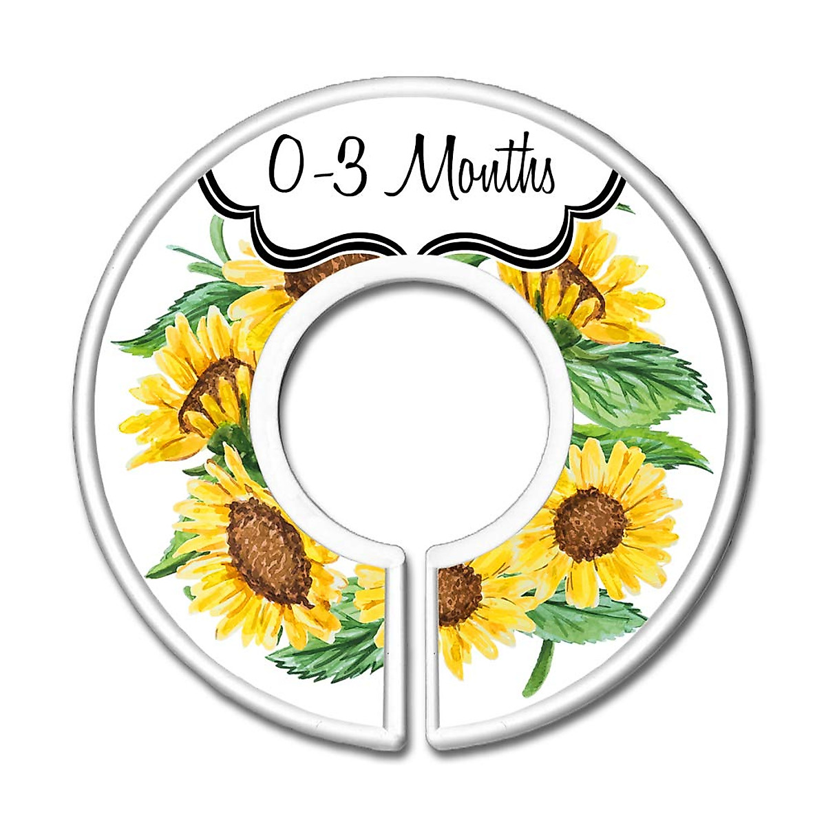 CarrieDee Handcrafted Baby Clothes Size Dividers, Girls Sunflower Nursery Closet Organizers, Baby Girl Floral Nursery Decor (Set of 11 (Newborn - 5T))