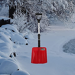 YARDWE Spatula Metal Snow Shovel Extendable Ice Shovel Winter Snow Removal Tool Mud Garden Utility Shovel for Car Camping Outdoor Activities Red Multitools