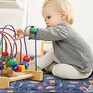 DHZJM Baby Play Mat,50x50 Playpen Mat,One-Piece Crawling Mat Non Slip Baby Mat for Floor,Tummy Time Mat- Compatible for LIAMST Baby Playpen 50x50 Inches-Baby Registry Search(Dinosaur)