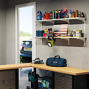 Wallniture Turin 60 inch x8 in Floating Shelves for Wall Decor, Floating Shelf System, Wall Book Shelf for Living Room, Wall Shelves with Adjustable Standard Rail Bracket System, White, Wood