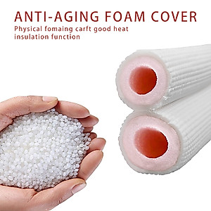 Mini Split Line Set, Air Conditioning Copper Tubing Pipe Extension-16FT, 1/4" 3/8" OD. for Mini Split Air Conditioner Insulated Coil Alloy Copper Pipe with Fittings (1/4,3/8)