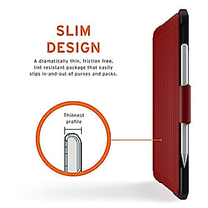 URBAN ARMOR GEAR UAG iPad Air 10.9-inch (4th Gen, 2020) Case Metropolis Folio Slim Heavy-Duty Tough Multi-Viewing Angles Stand Military Drop Tested Rugged Protective Cover, Magma