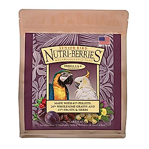 LAFEBER'S Senior Bird Nutri-Berries Pet Bird Food, Made with Non-GMO and Human-Grade Ingredients, for Macaws & Cockatoos, 3 lb