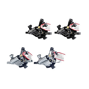 Juin Tech M1 Cable Actuated Hydraulic Bicycle Bike Disc Brake Caliper Set Extra Powerful Hybrid Brake for Road/Mountain/Cyclocross/Gravel/E-Bike/Folding Bike etc. use (Black)