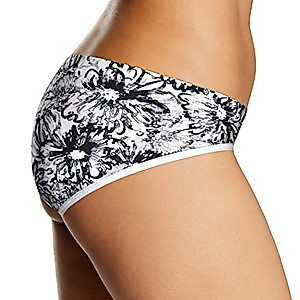 Maidenform Barely There Women's Underwear Bikini Pack, Invisible Look Panties, 3-Pack, Black/Marker Floral Print/Navy