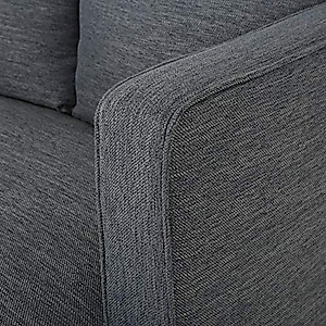 Christopher Knight Home Constance Contemporary 3 Seater Fabric Sofa, Charcoal + Dark Brown