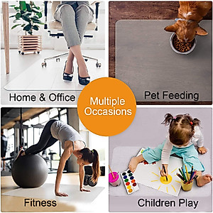 MTFY 36" X 48" Office Carpet Chair Mats, PVC Transparent Low/Medium Pile Chair Mat for Carpeted Floors with Lip & Grippers, Computer Chair Floor Protector for Office and Home