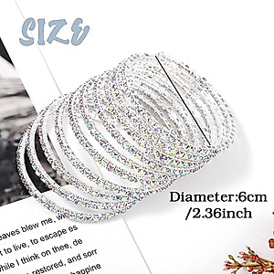 ELABEST Multi Row Crystal Bracelet Stretch Rhinestone Bling Hand Chain Bridal Ball Body Jewelry Accessories for Women (Colorful)