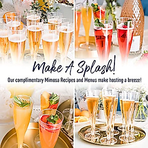 PRESTIGE Ice Bucket for Parties (3.5L) & 24 Mimosa Glasses (5 Oz) | Champagne Bucket w/Plastic Champagne Flutes. Disposable Brunch Cups, Bridal Shower Decorations Wine Chiller, Birthday Bar Supplies