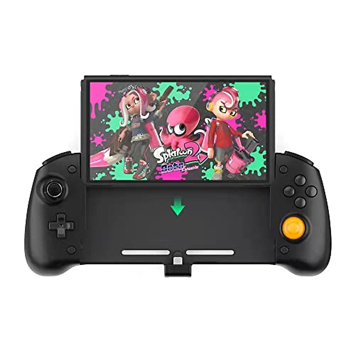 ECHZOVE Switch OLED Controller Grip, Wireless Controller Grip for Switch or Switch OLED with Gravity Induction of Six-Axis Gyroscope, Double Motor Vibration(Black)