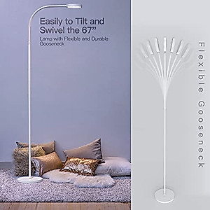 Buluna Floor Lamp for Bedroom with Remote & Touch Control, LED 2500K-6000K 4 Color Temperatures Standing Tall Lamp 360 Degree Adjustable Gooseneck for Living Room Office Reading
