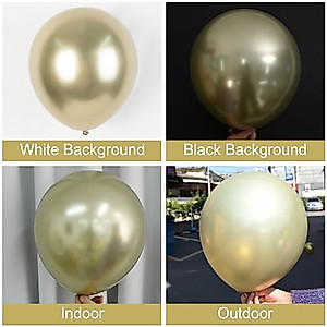 Dagelar Metallic Gold Balloons 60pcs 5inch Chrome Light Gold Balloons Metallic Chrome Golden Helium Latex Balloon For Champagne Gold Birthday Baby Bridal Shower Boho Wedding Party Decor