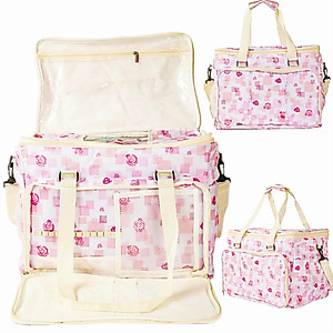 Athena's Elements Embroidery and Cross Stitch Storage Bag – Sewing, Embroidery and Cross Stitch Kits Carrying Bag – Premium Organizer Bag (Rose Pink)