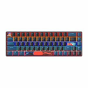 Mosptnspg Protable 60% Percent Gaming Keyboard Mechanical, Mini Compact RGB Backlit 68 Keys Wired Office Keyboard with Red Switch for Mac/Win (Monstor Black/red Switch 68)