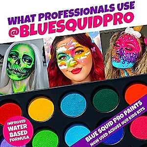 Blue Squid Face Painting Kit for Kids - 22 Color 160pcs Kids Face Paint Kit with Stencils & Book, Halloween Makeup Kit, Professional Face Paint Kids Face Painting Kit Non Toxic Face Paint Kit for Kids
