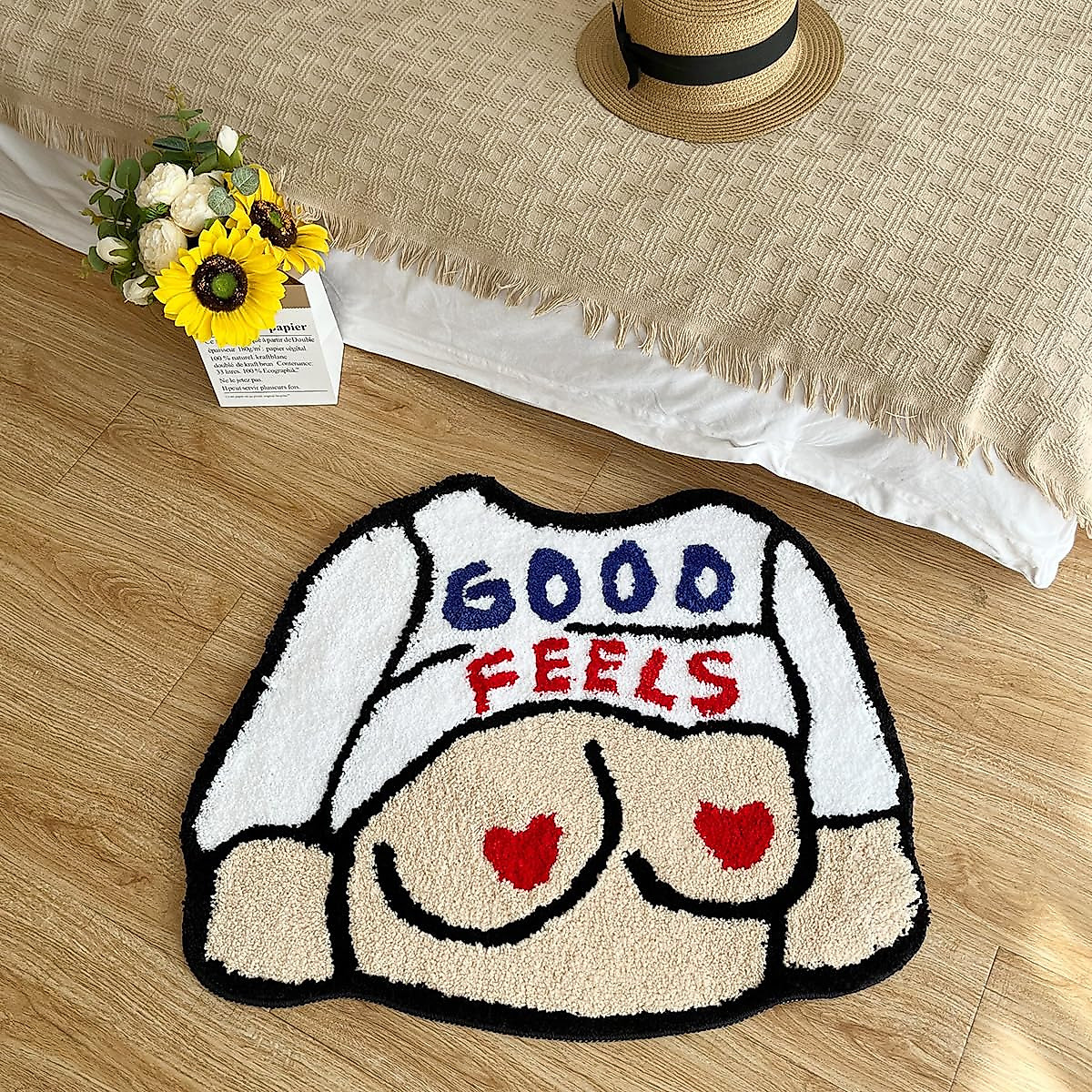 LAKEA Breast Rug Bath Mat Tufted Rug Carpet Bathroom Non Slip Absorbent Foot Mat Entrance Small Rug for Bedroom Comfortable Alfombra (27x23inch (70x58cm))