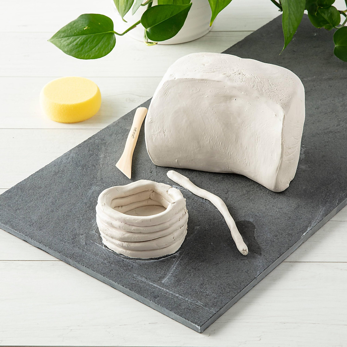 Craftsmart Natural Air-Dry Clay, White, 10lbs – All-Purpose Modeling Clay for Sculpting, Hand Modeling and Throwing, Non-Toxic,10114031