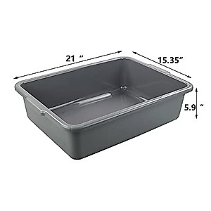 Jandson 22 L Commercial Bus Tubs, 4 Pack Utility Bus Box, Grey, F