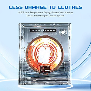 BINMIT 110V 970W Portable Clothes Dryer, 11LBS Capacity Compact Laundry Dryer, Small Spaces RVs and Apartments Quiet, Front Load Mini Portable Dryer for Laundry Machines Drying