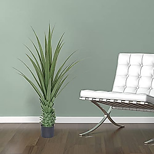 Softflame 48in Artificial Spiked Agave Plant Potted Plants, Artificial Plant with 30 Leaves, Perfect for Home Office Indoor Decoration
