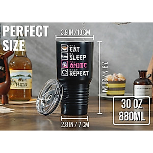 Onebttl Anime Gifts For Men, Women, Boys - 30oz Double Wall Vacuum Insulated Stainless Steel Tumblers Cups - Birthday Kawaii Gifts for Anime Lovers - Eat