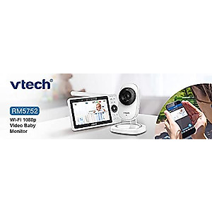 VTech RM5752 Wi-Fi 1080p HD Video Monitor with Remote Access, White (Renewed)