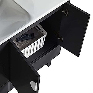 Fine Fixtures Venezian Collection - 48" Double Black Bathroom Vanity, Chrome Handles.