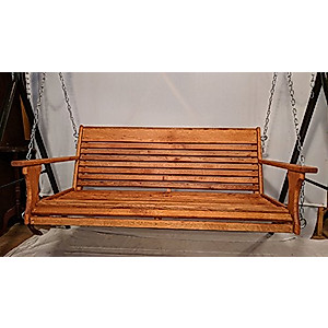 Wormy Oak Wood Porch Swing / Hand Rub Oil Finish/Made in USA/ Porch Swing/Wood Swing