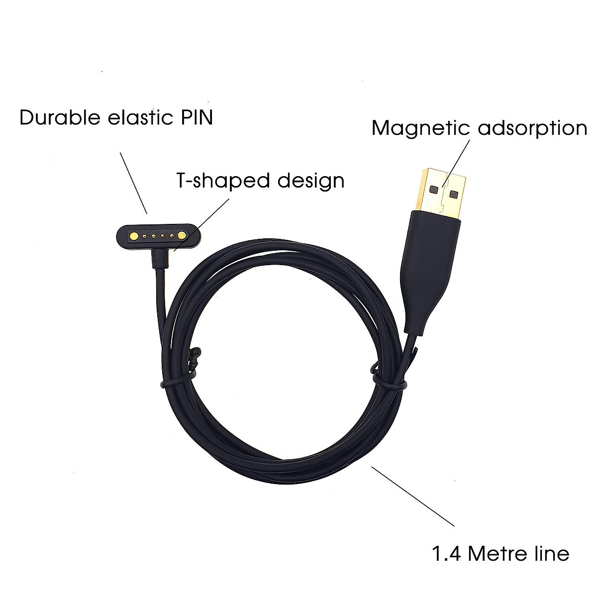 REEYEAR (2 Pcs)Magnetic T- Head Easy Access Replacement USB C Charging Cable Compatible with Bose Frame Alto S/M/L /,Rondo, Soprano,Tenor Sunglasses 4.6 Feet (1.4Mtr) Backup Charger Cord