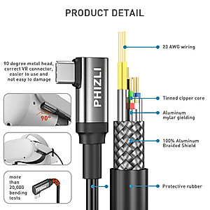 Link Cable 10ft Compatible for Oculus Quest 2,VR Headset Cable, High Speed Data Transfer & Fast Charging USB C 3.2 Gen1 Cord for VR Headset Game Accessories Black