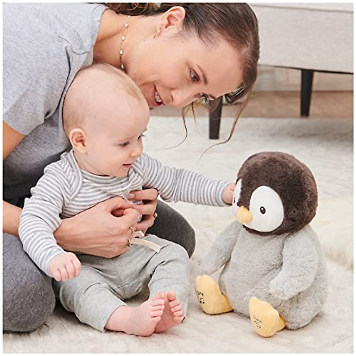 GUND Baby Animated Kissy The Penguin Plush, Singing Stuffed Animal Baby Toy for Ages 0 and Up, Black/White/Grey, 12"