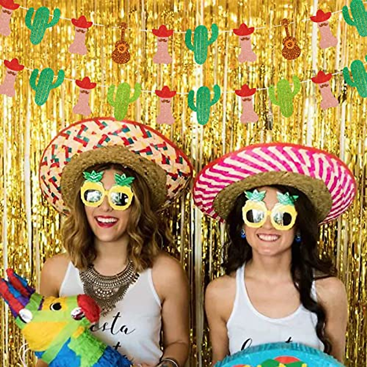 Rose Gold Final Fiesta Banner Garland Cactus Banner for Mexican Fiesta Bachelorette Party Decorations