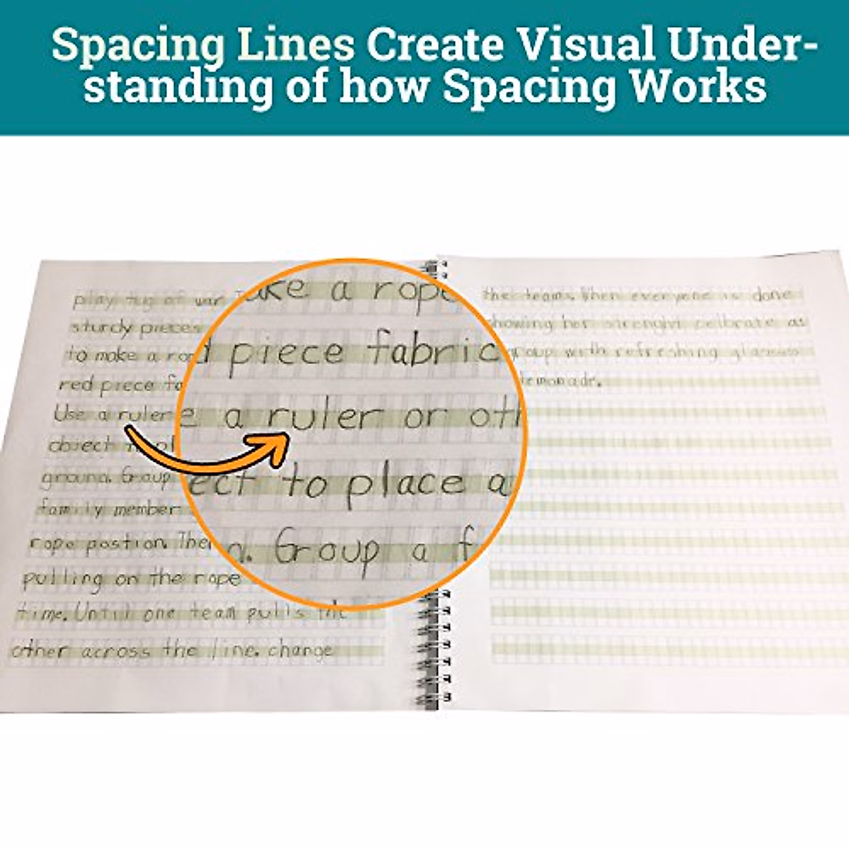 Channie’s Handwriting Improvement Spiral Notebook, Stylish Visual Writing & Printing Aid for Elementary School Students and Special Needs Kids & Teens, 120 Pages, Thick Paper, Size 10.5" x 9.5"