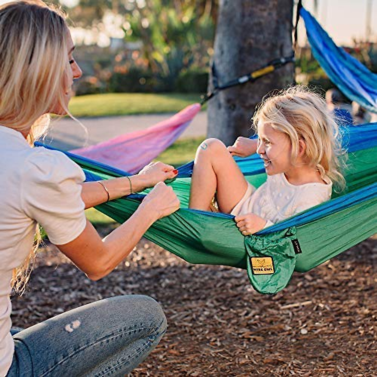 Wise Owl Outfitters Camping Hammocks Duo - Set of 2, Adults and Kids Hammock for Outdoor, Indoor, Single & Double Use w/Tree Straps - Camping Gear Essentials,